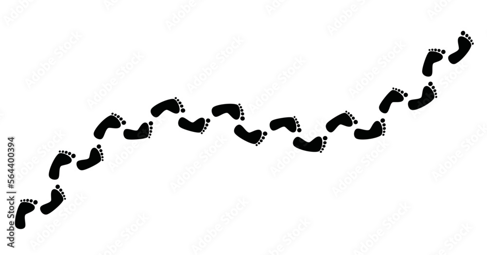 Bare Foot Footprints, Footprint Sign Path, Human Step Icons Road, Sole ...