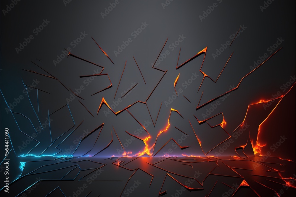 Ground hot lava. Burning coals- crack surface. Abstract nature pattern ...