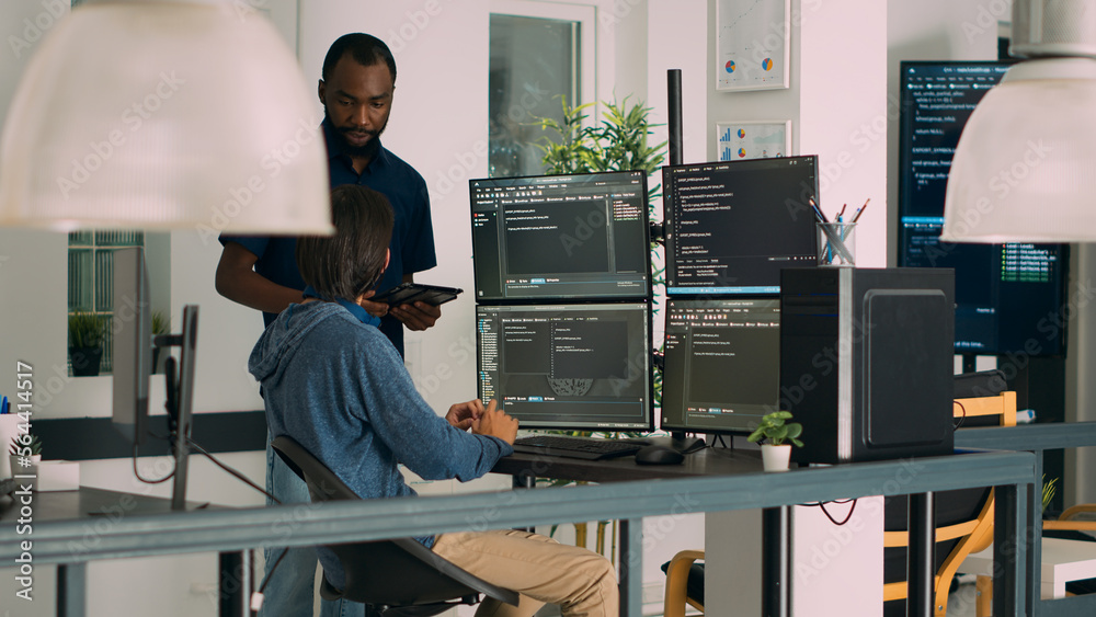 Diverse Programmers Collaborating On Coding Project Compiling Algorithm For New Cloud Computing
