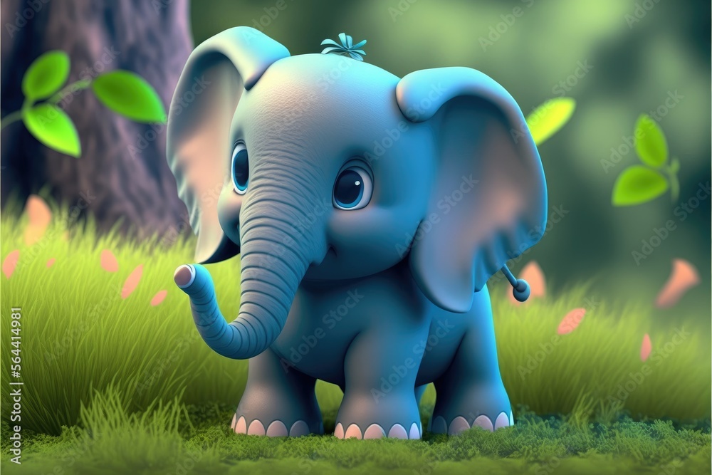 a cute adorable baby Creature generative ai rendered in the style of ...