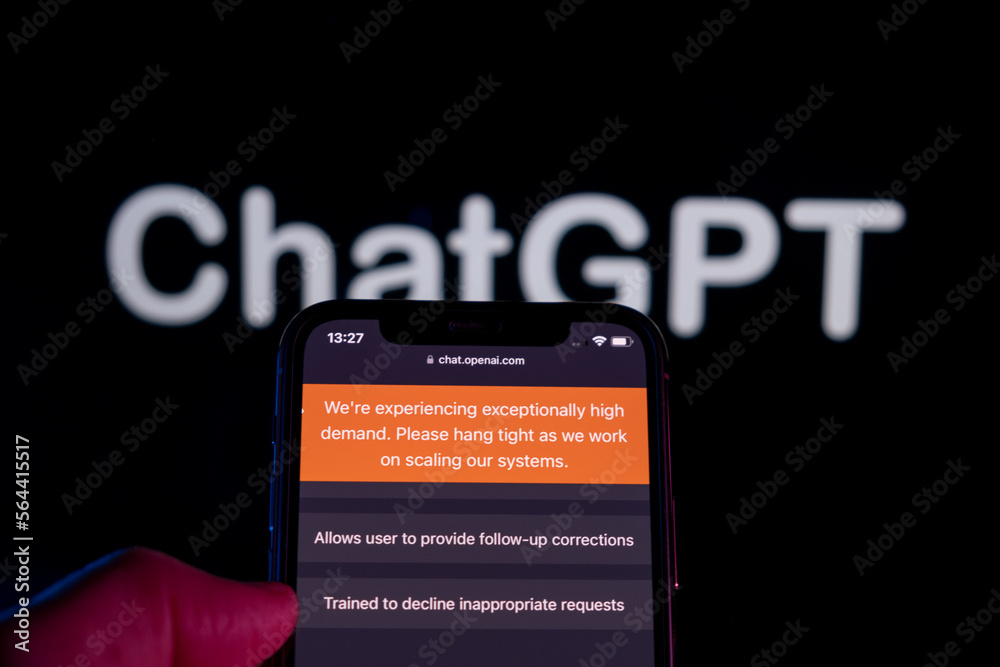 Azores, Portugal - 21.01.2023: Smartphone screen with AI ChatGPT ...