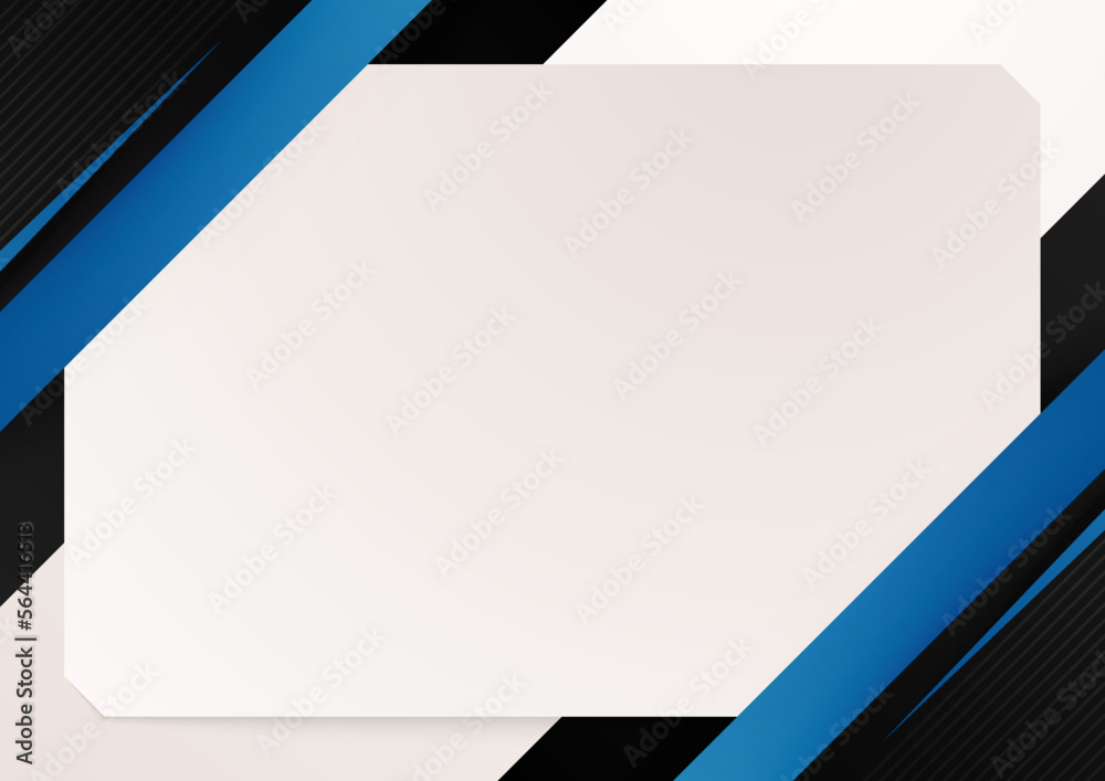 Modern abstract blue border frame element on white background with ...