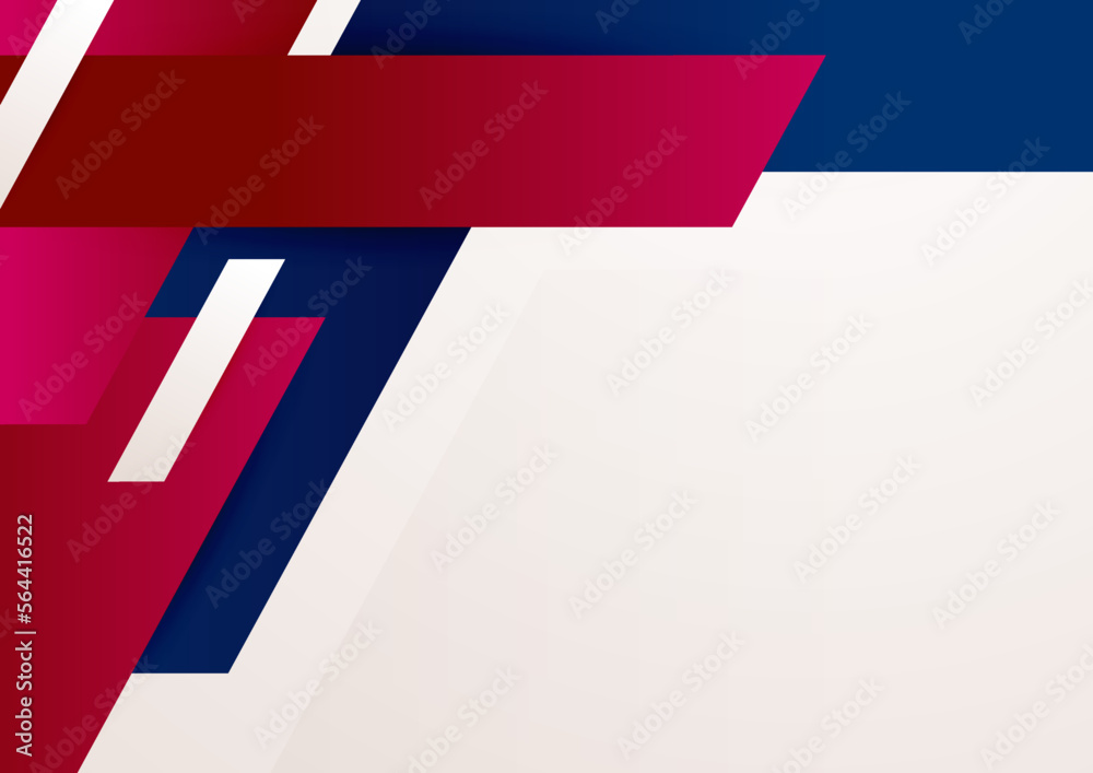 Modern abstract blue and red border frame element on white background ...