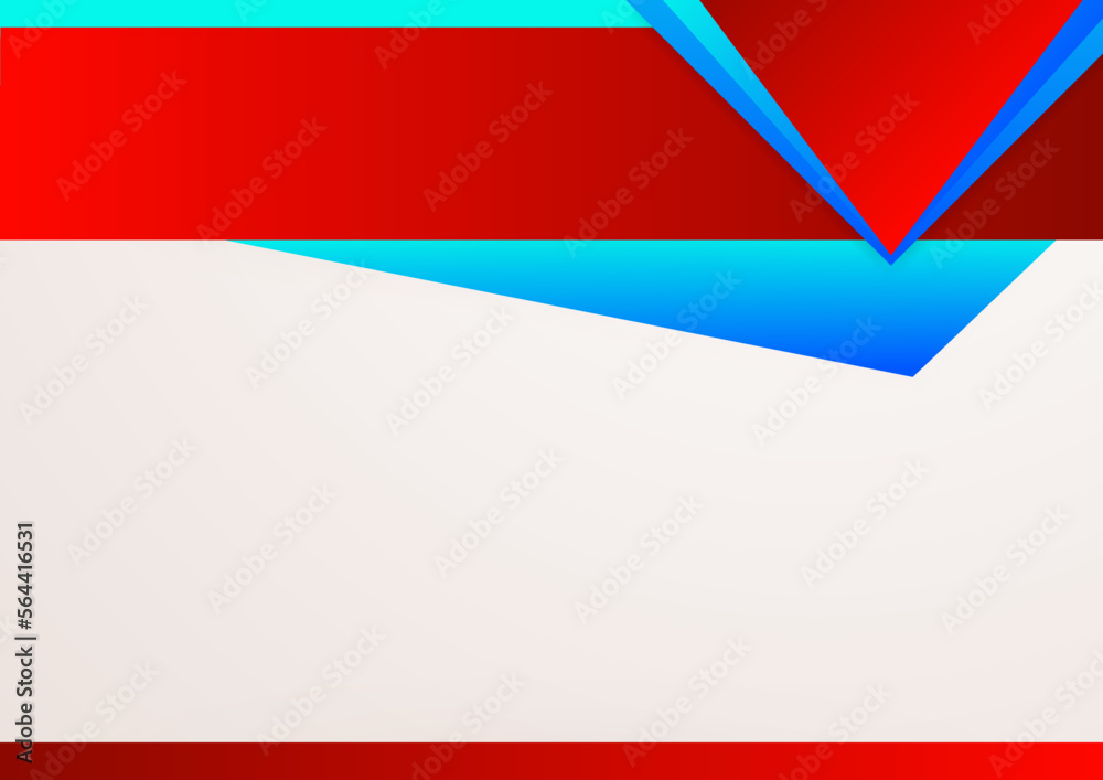Modern abstract blue and red border frame element on white background ...