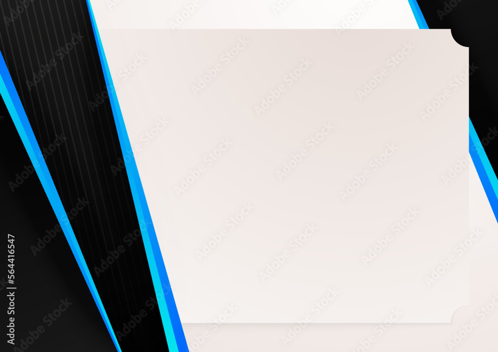 Modern abstract blue border frame element on white background with ...