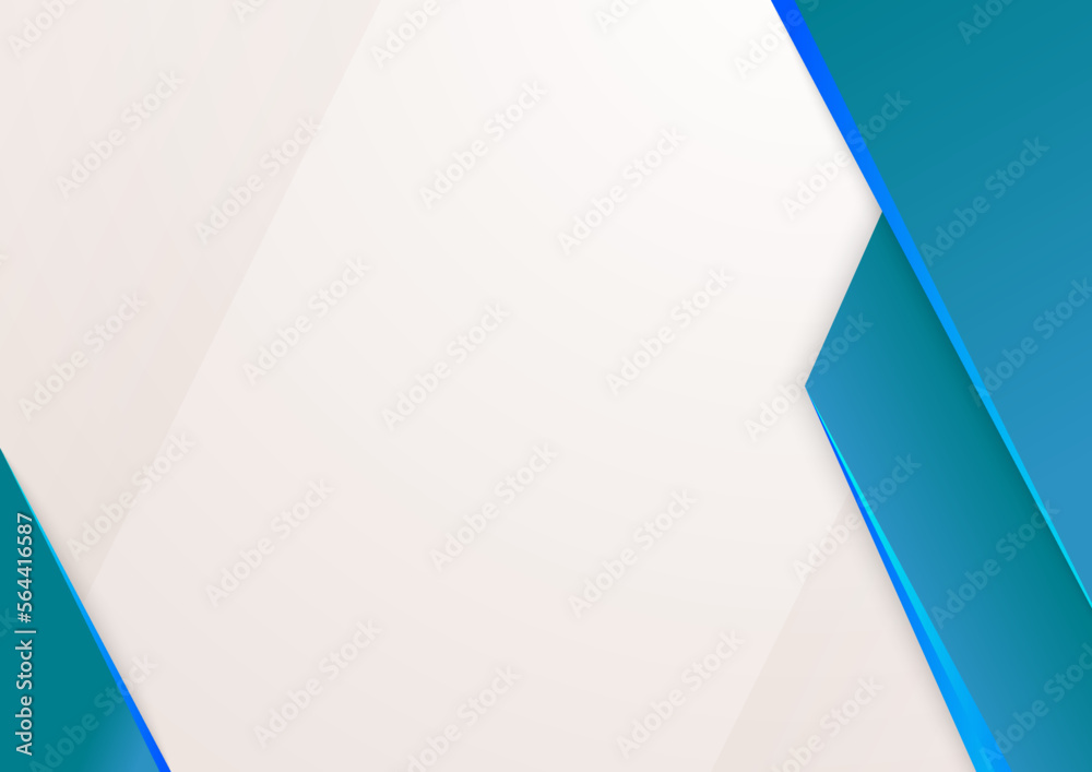 Modern abstract blue border frame element on white background with ...