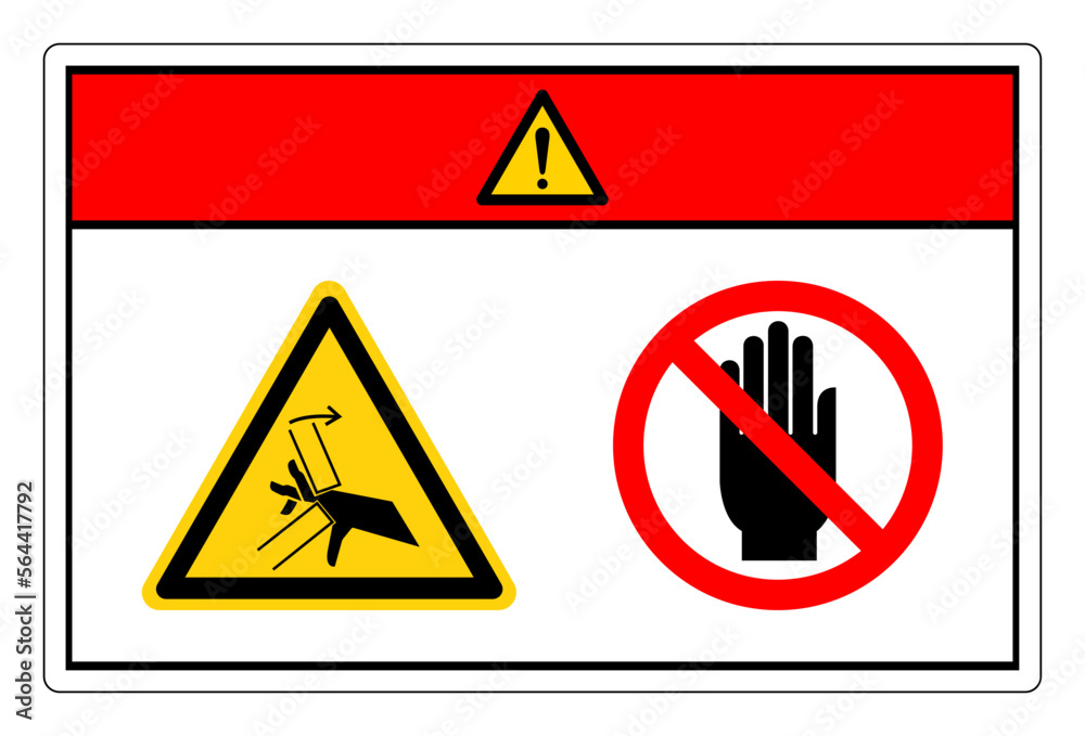 Danger Hand Crush Pinch Point Do Not Touch Symbol Sign, Vector ...