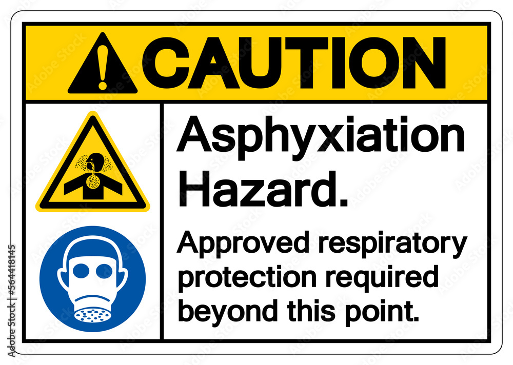 Caution Asphyxiation Hazard Symbol Sign, Vector Illustration, Isolate ...