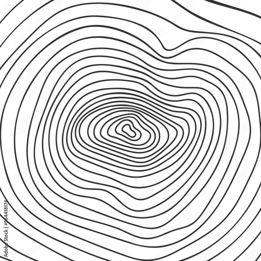 Trunk cross section background. Tree rings in doodle style. Wooden ...