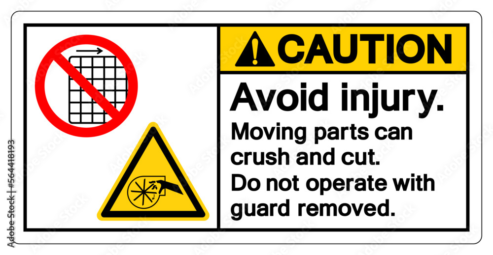 Caution Avoid Injury Moving parts can crush and cut Do not operate with ... Caution Avoid Injury Moving parts can crush and cut Do not operate with ...