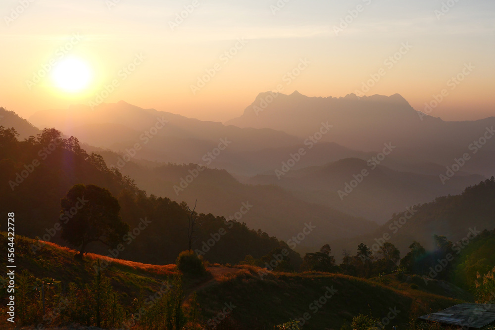 Hadubi view point with Doi Chiang Dao mountain in Chiang Mai, Thailand ...