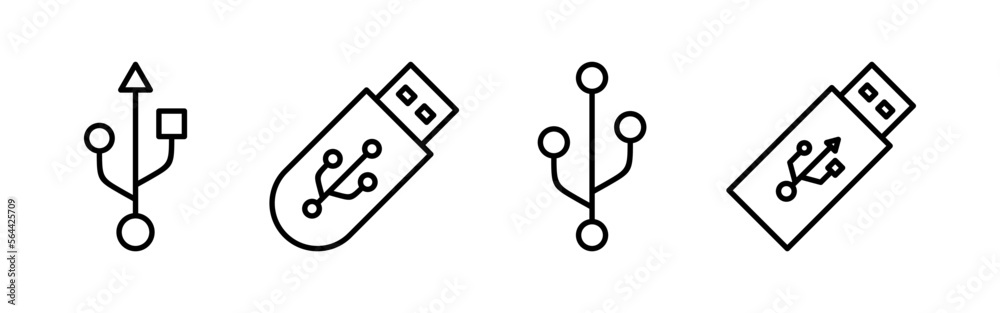 Usb icon vector for web and mobile app. Flash disk sign and symbol ...