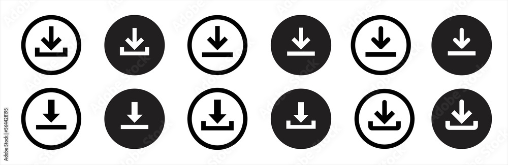 Download icon set. download icon Collection. download sign and symbol ...