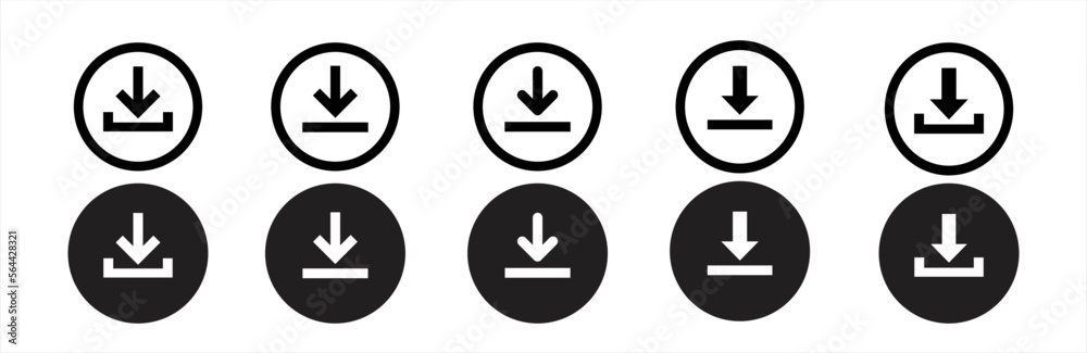 Download icon set. download icon Collection. download sign and symbol ...