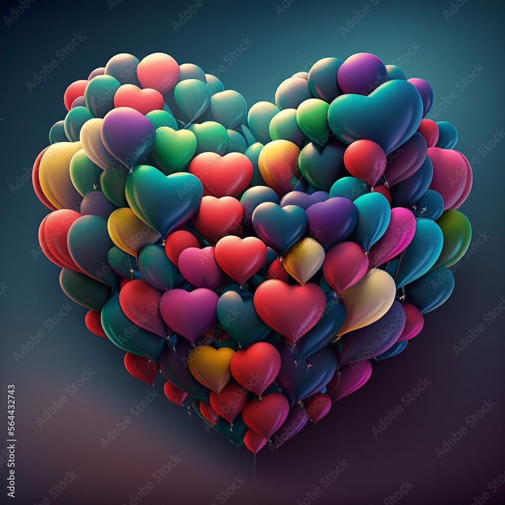 Heart Shaped Balloons That Make A Heart Shape Stock Illustration heart-shaped-balloons-that-make-a-heart-shape-stock-illustration