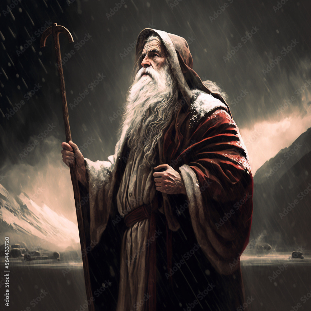 Illustration of Moses created with Generative AI technology Stock ...