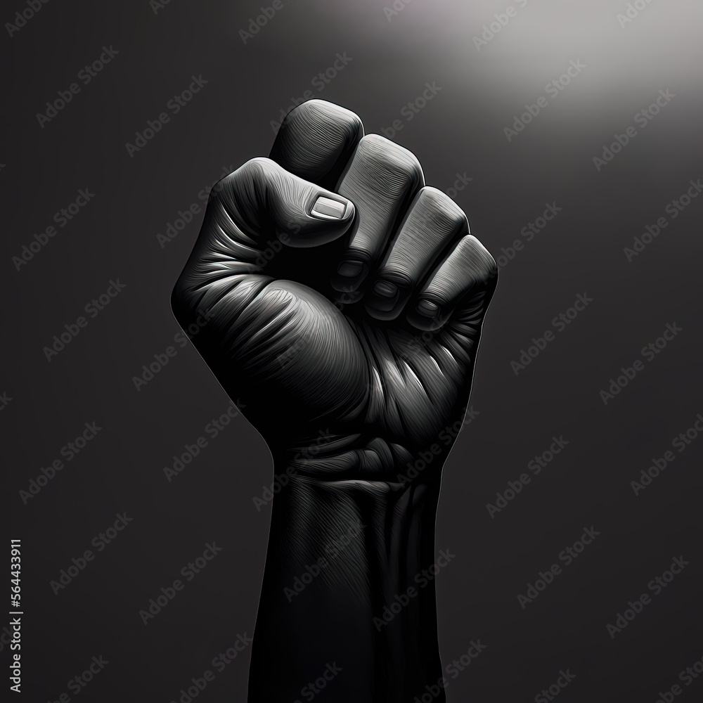 African American hand protest sign. Black history month and black lives ...