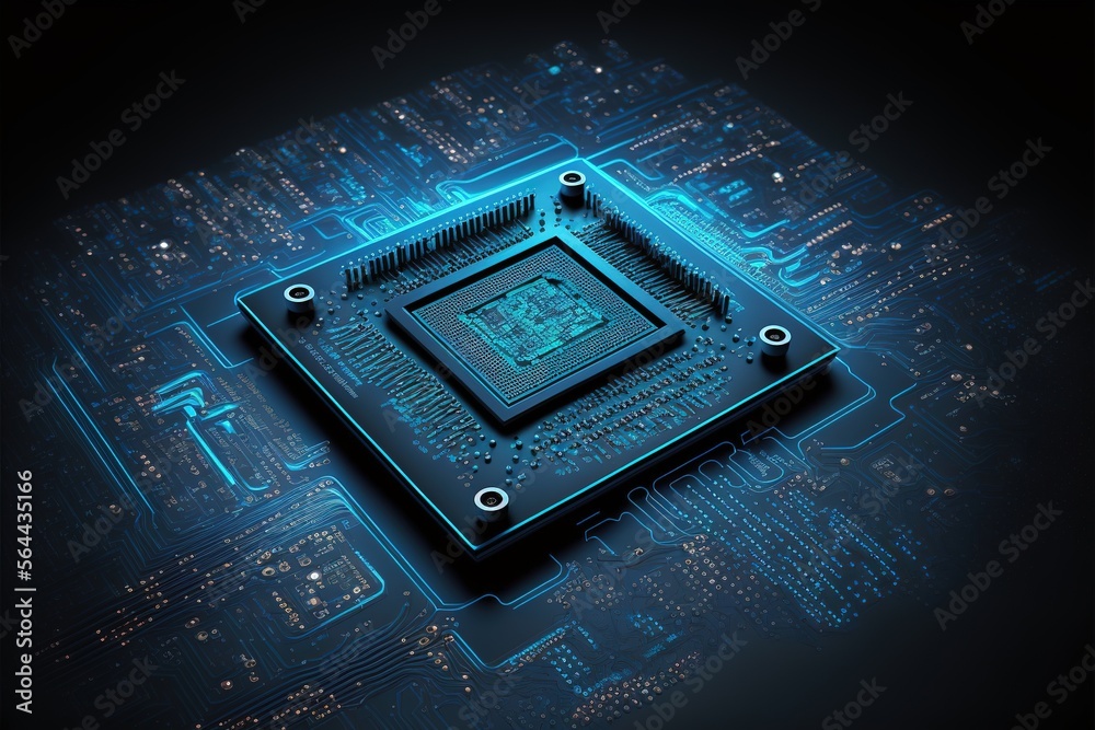 Advanced Microchip Computing Illustrations for High-Tech Designs and ...