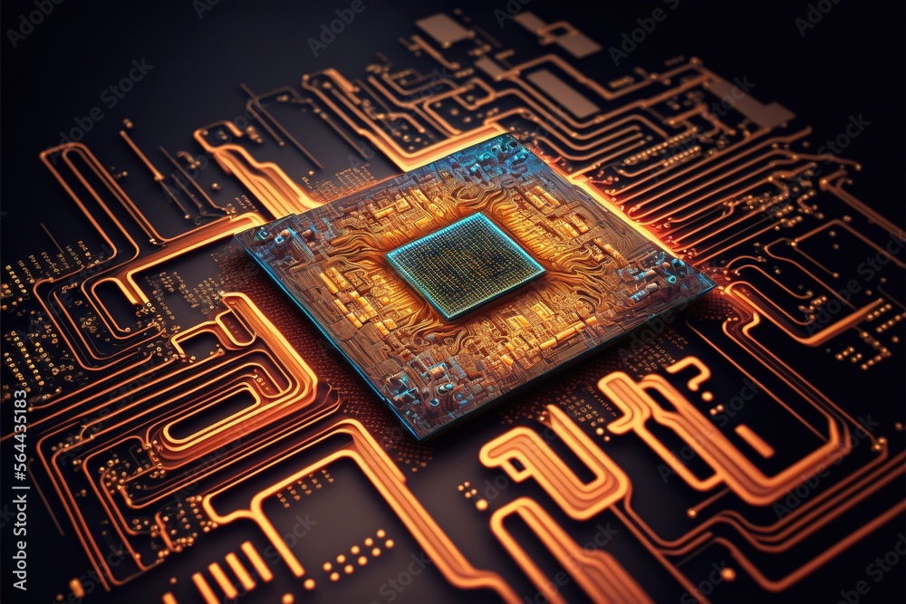 Advanced Microchip Computing Illustrations for High-Tech Designs and ...