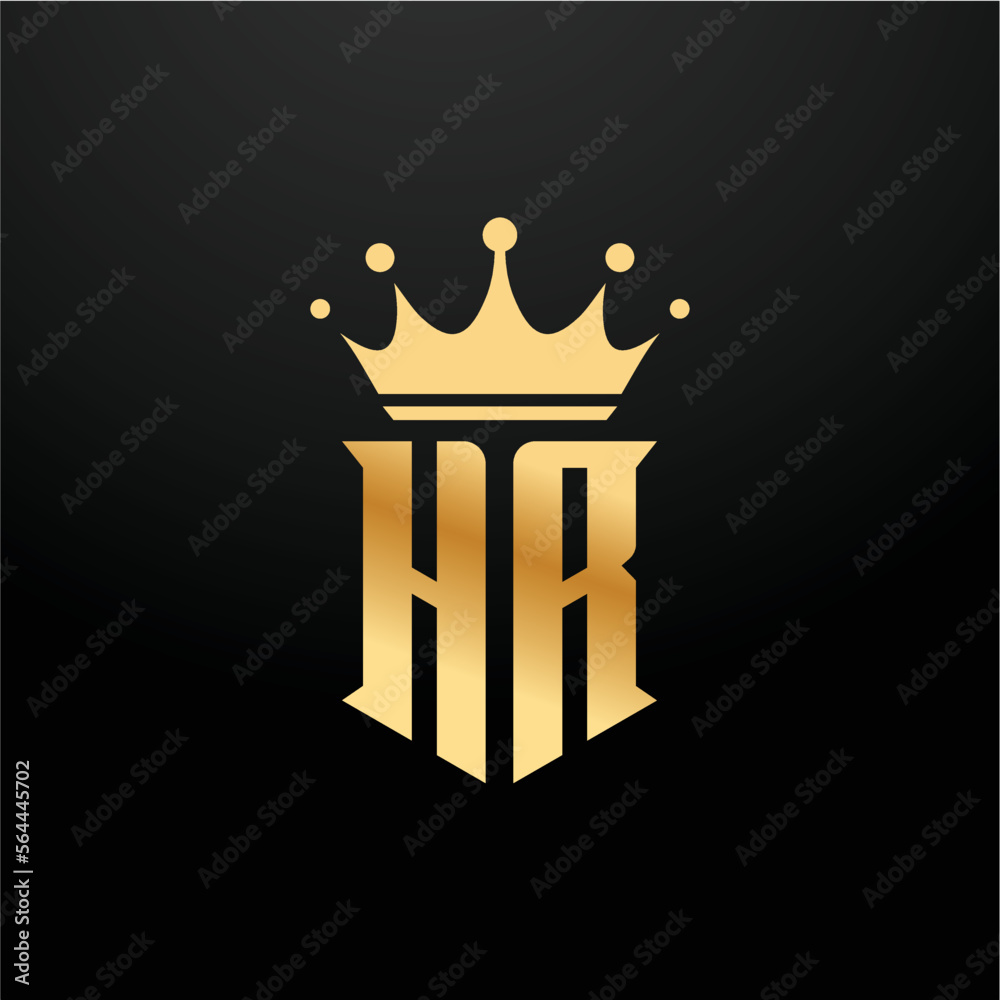 elegant initial HR letter with crown vector logo, Creative monogram ...