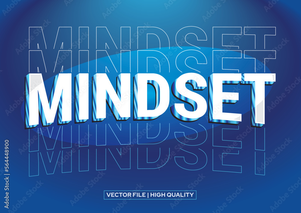 Mindset typography design mindset logo design 3D vector illustration ...