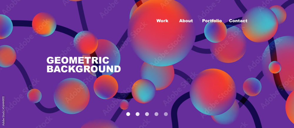 Connected dots geometric landing page background. Vector Illustration ...