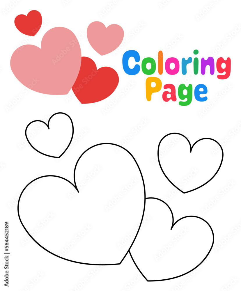 Coloring page with Love for kids Stock Vector | Adobe Stock