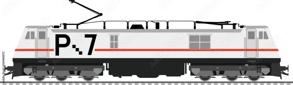 locomotive isolated on white background, Locomotive vector, indian WAP7 ...