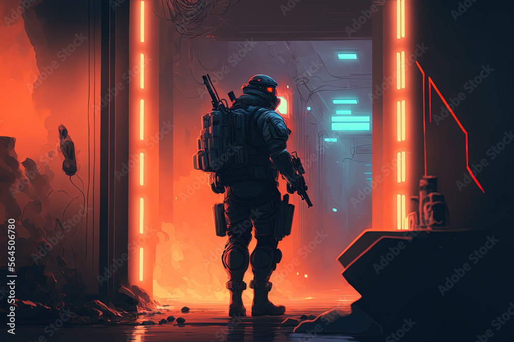 Valorant Soldier Concept Character . Generative AI. Stock Illustration ...