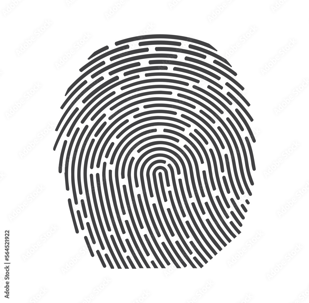 Symbol fingerprint pattern isolated on white background. fingerprint ...
