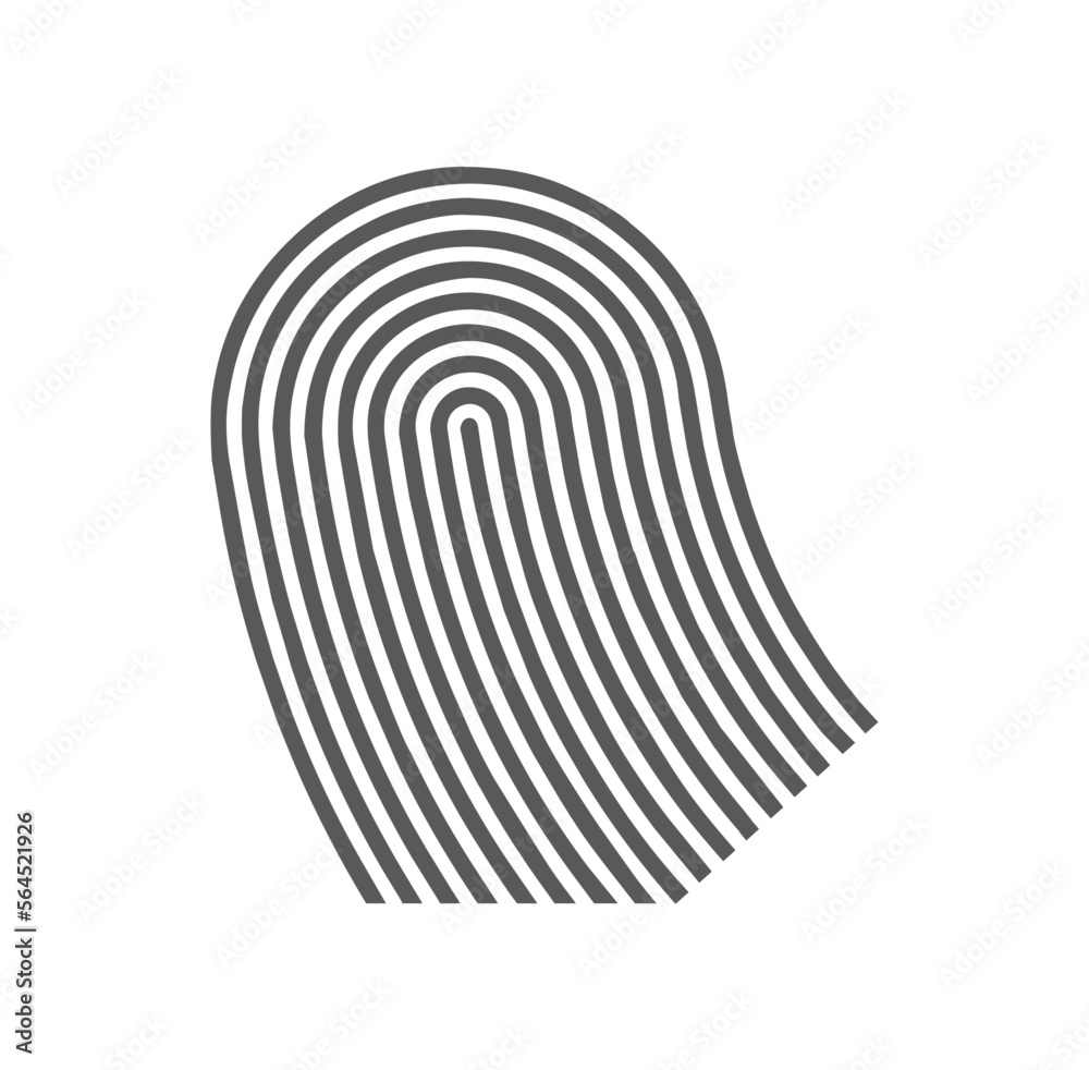 Symbol fingerprint pattern isolated on white background. fingerprint ...