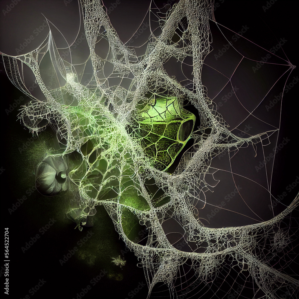 Web and net of artifactial intelligence , created with Generative AI ...