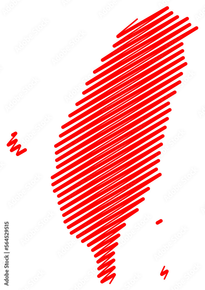 Scribble Style Map Of Taiwan Stock Illustration | Adobe Stock