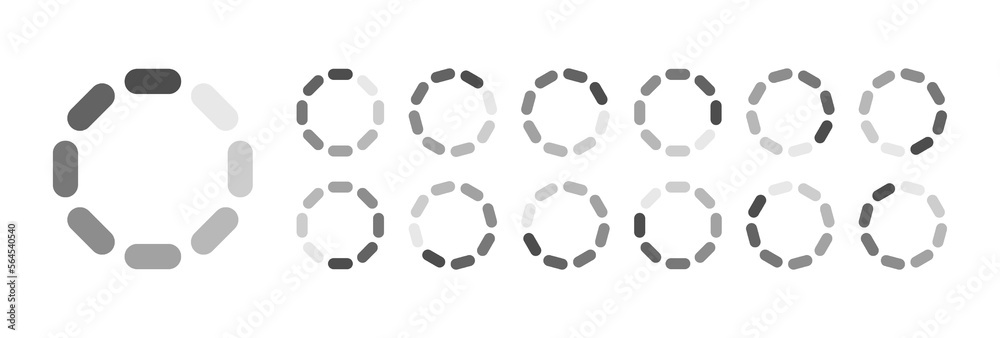 Circular Loading Buffering Icons Vector Video Ready for Animation Gif ...