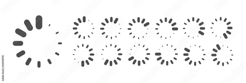Circular Loading Buffering Icons Vector Video Ready for Animation Gif ...