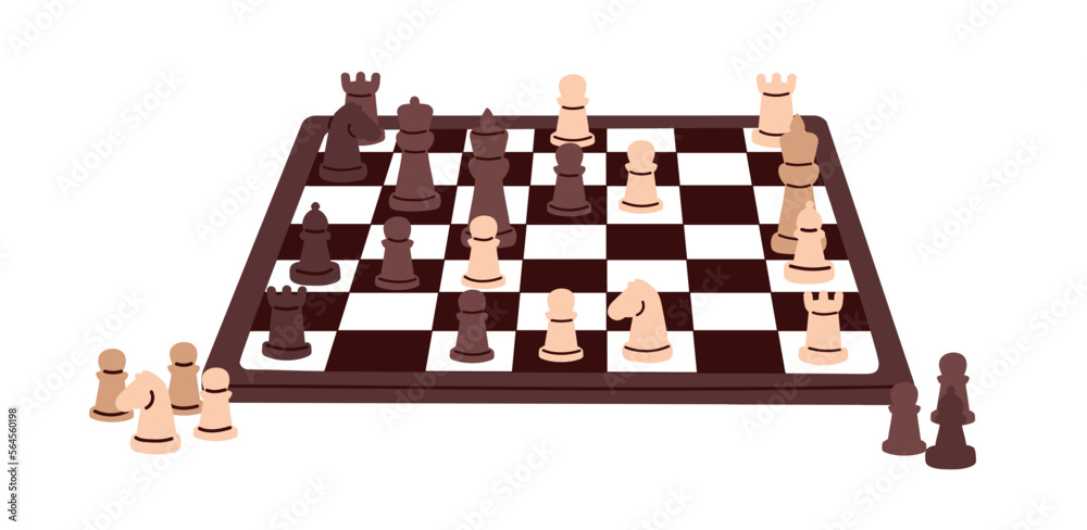 Chess board game, strategy battle. Chessboard with pieces. Business ...