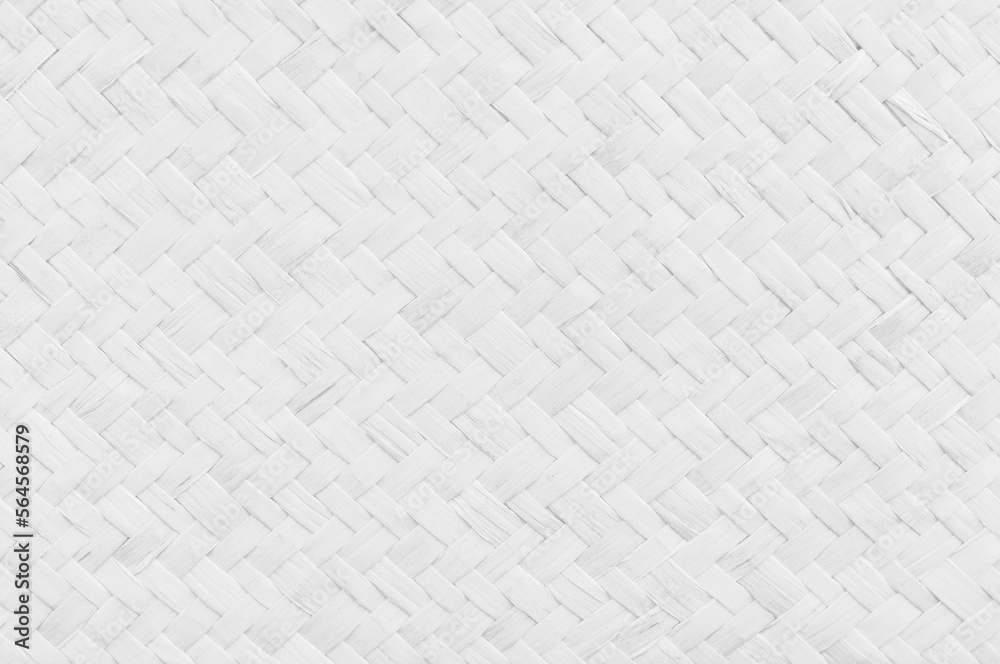 Pattern of white old reed weaving mat with vintage style for background ...