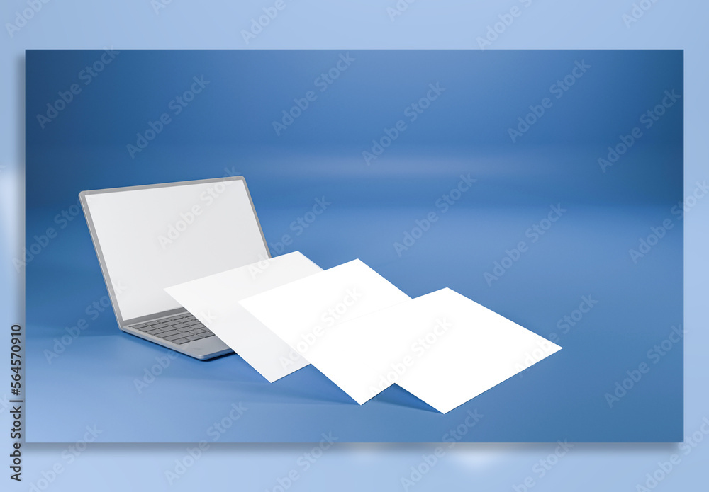 Laptop Website, Perspective Screens Mock Up. Stock Template | Adobe Stock