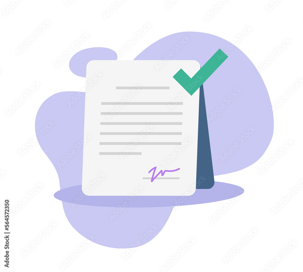 Contract agreement signature icon vector, terms policy document signing ...