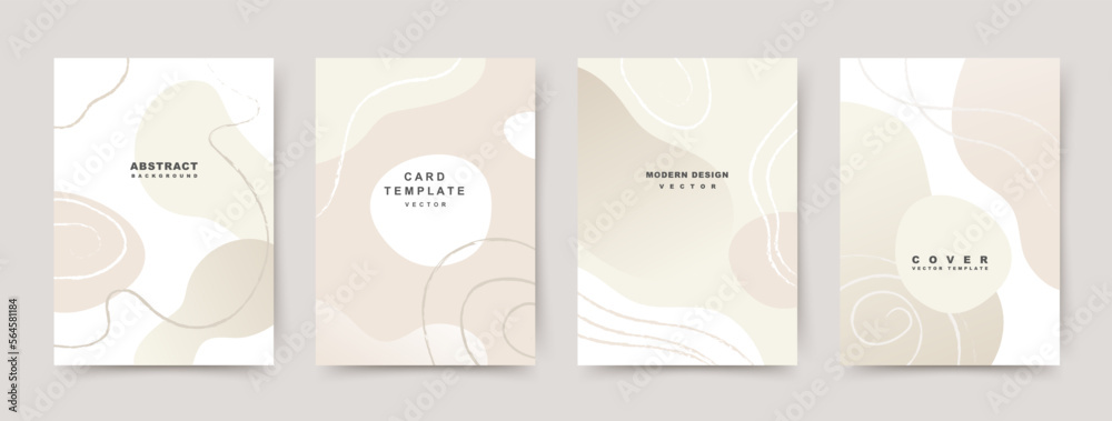 Abstract neutral vector background with organic shapes and texture line ...