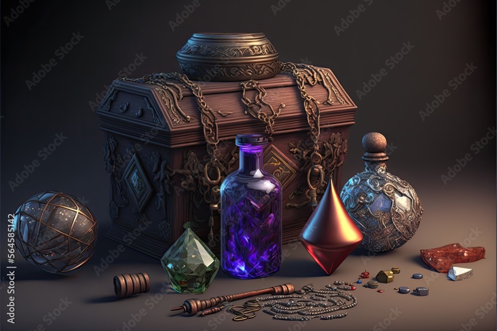 Fantasy Valuables. Create a set of fantasy valuables, such as ancient ...