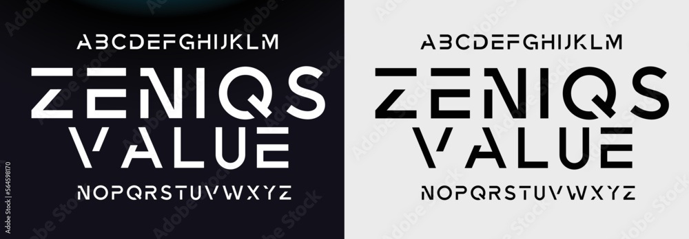ZENIQS VALUE Sports minimal tech font letter set. Luxury vector ...
