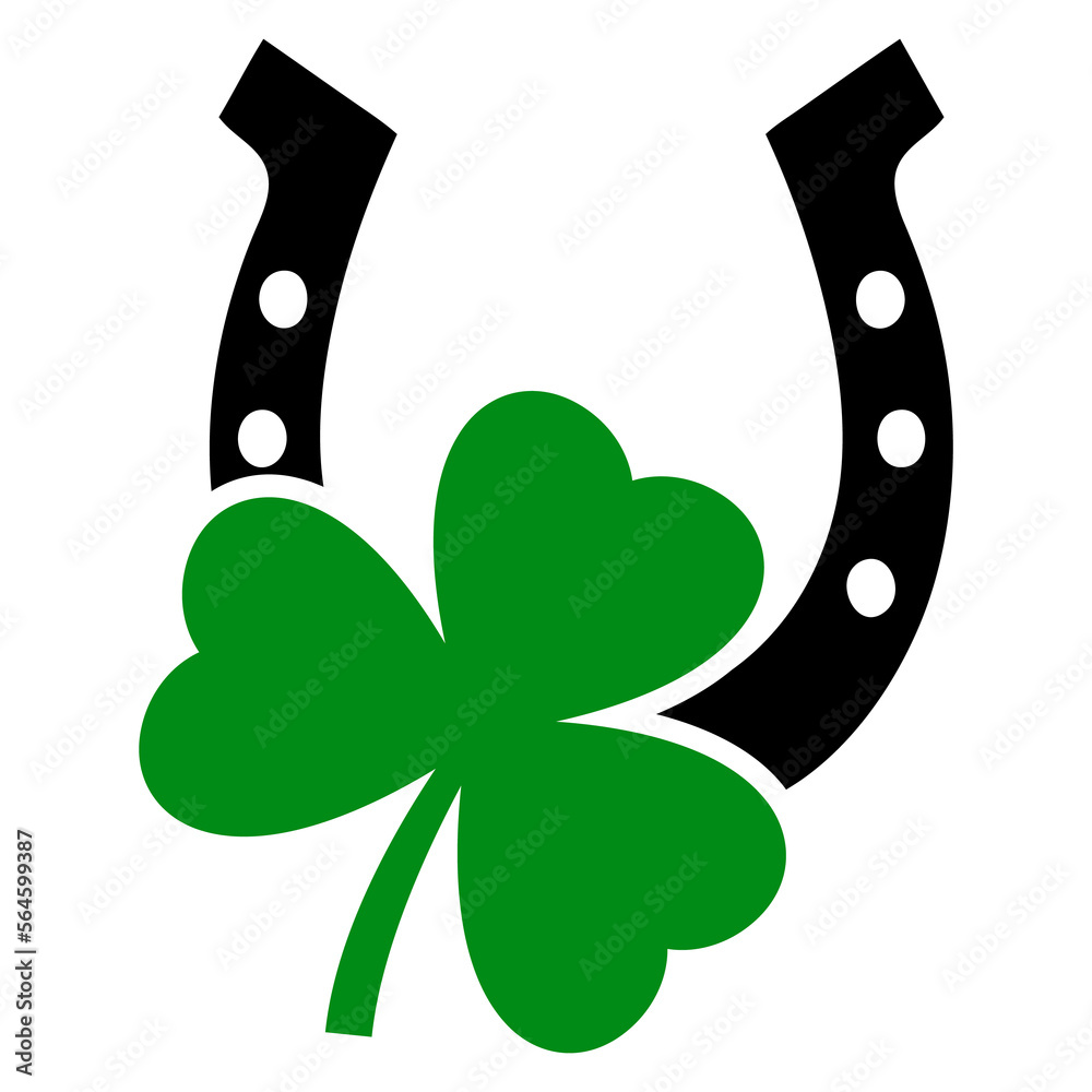 Día de San Patricio. Logo aislado con silueta de shamrock de 3 hojas ...