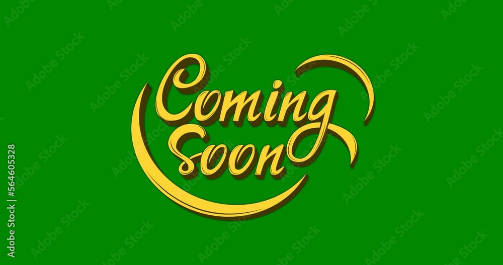 Coming soon. 3D Animated text handwriting with ink drops in yellow ...