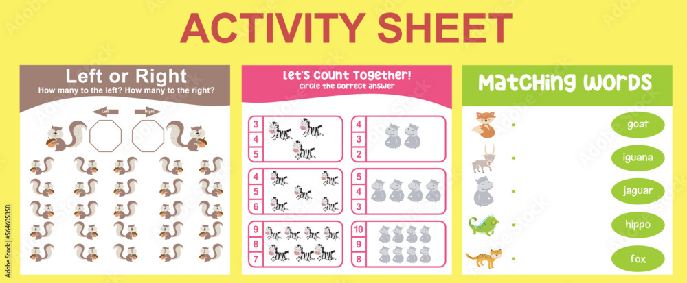 3 in 1 Activity kit animals edition for preschool and kindergarten kids ...