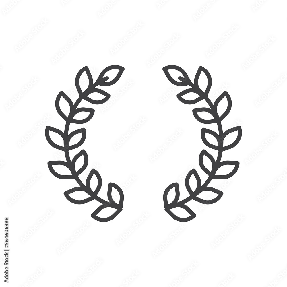 Laurel wreath line icon. linear style sign for mobile concept and web ...