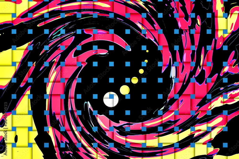 Abstract color pattern, lines, corners, circles drawings and pictures ...