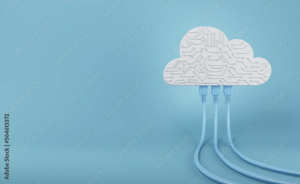minimal pastel color Cloud Computing Concept background with copy space ...