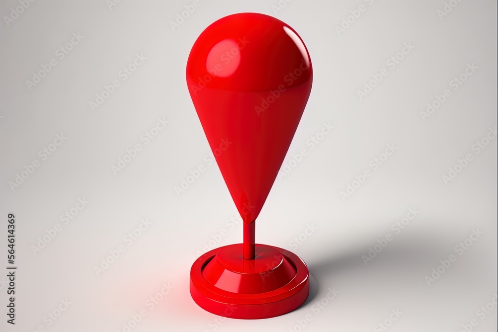 Isolated on a white backdrop, a red location pin icon sign or ...