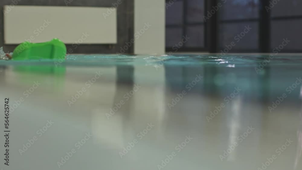 Video Stock swim training class for little child indoor pool. boy kid ...